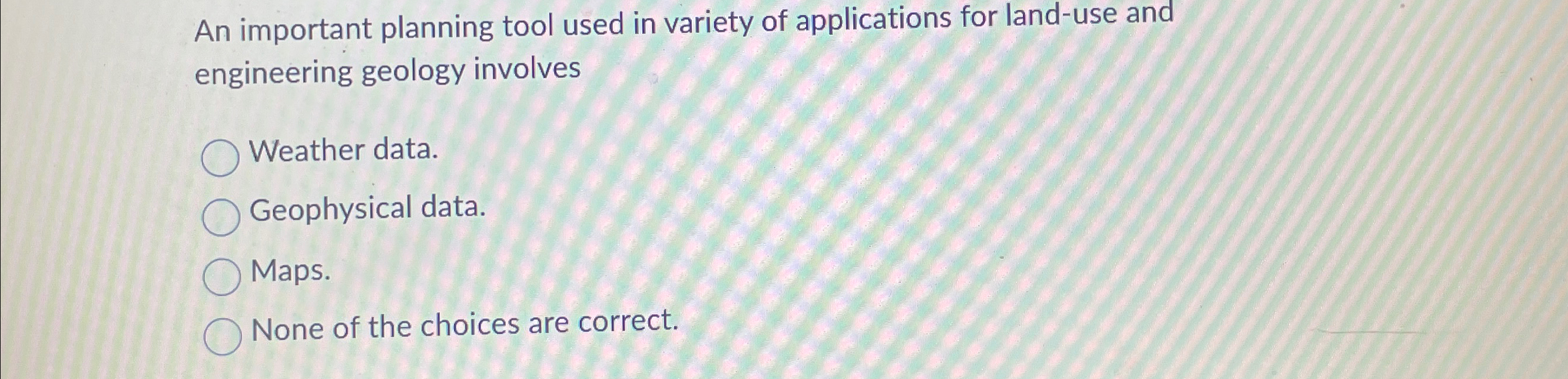 Solved An important planning tool used in variety of | Chegg.com