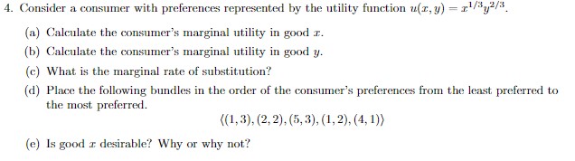 Solved consider a consumer with preferences represented by | Chegg.com