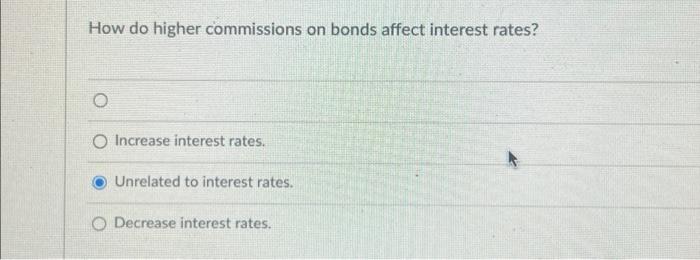 Solved How do higher commissions on bonds affect interest | Chegg.com