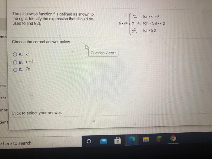 Solved The piecewise function fis defined as shown to the | Chegg.com