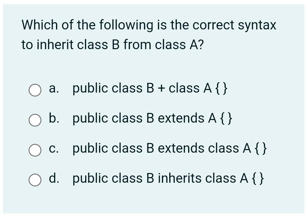 Solved Which of the following is the correct syntax to | Chegg.com