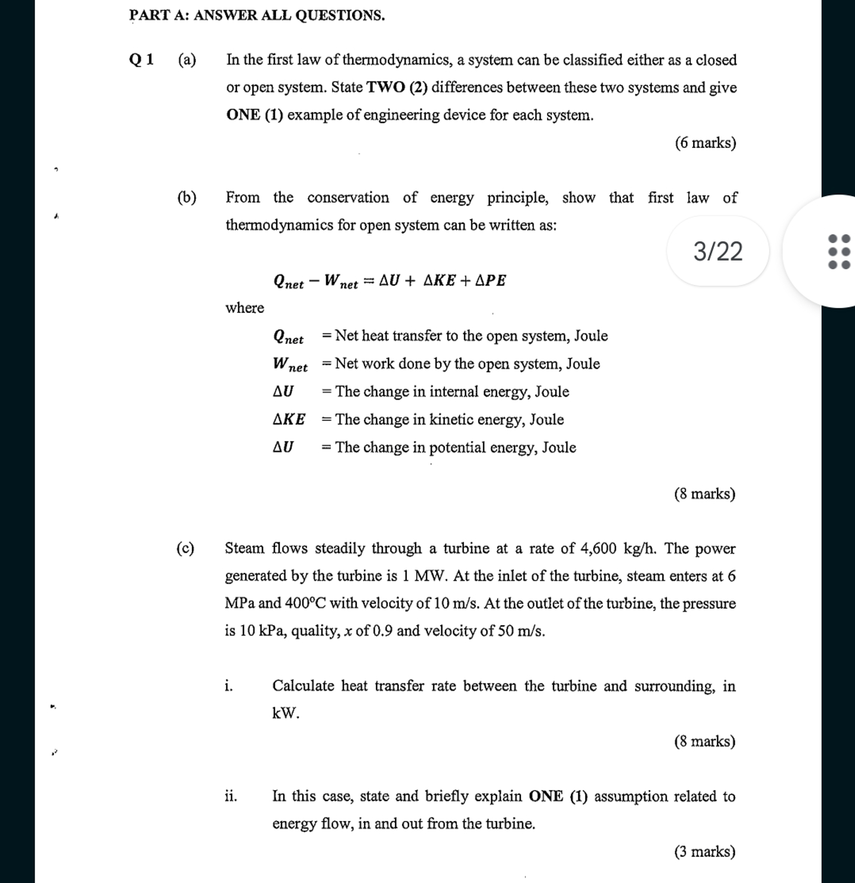 Solved PART A: ANSWER ALL QUESTIONS.Q 1 (a) ﻿In the first | Chegg.com