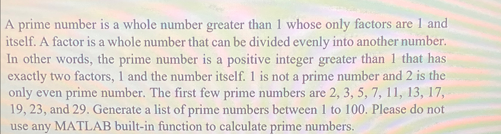 Solved A prime number is a whole number greater than 1 | Chegg.com
