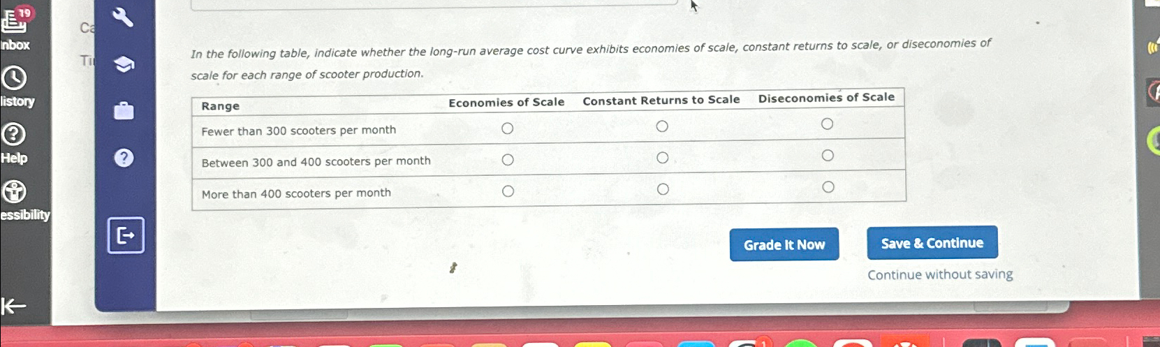 Solved In the following table, indicate whether the long-run | Chegg.com