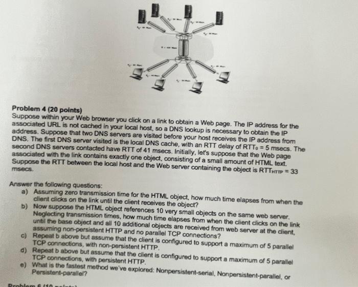 Solved Problem 4 (20 points) Suppose within your Web browser | Chegg.com