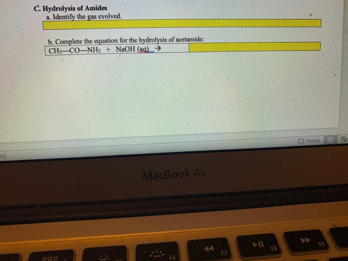 Solved C. Hydrolysis of Amides a. Identify the gas evolved. | Chegg.com