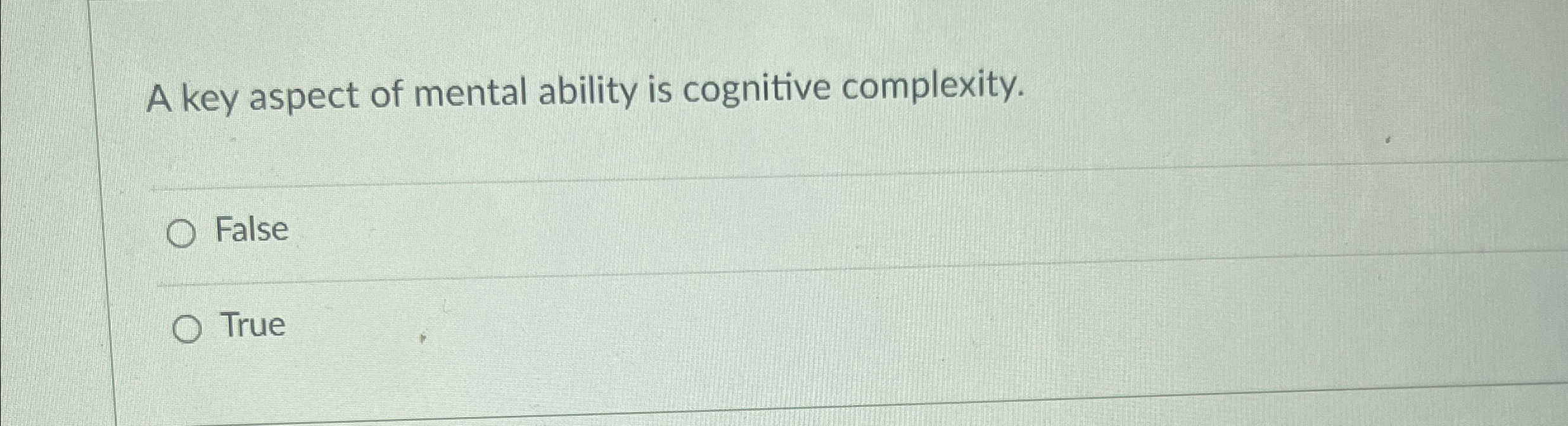 Solved A key aspect of mental ability is cognitive | Chegg.com