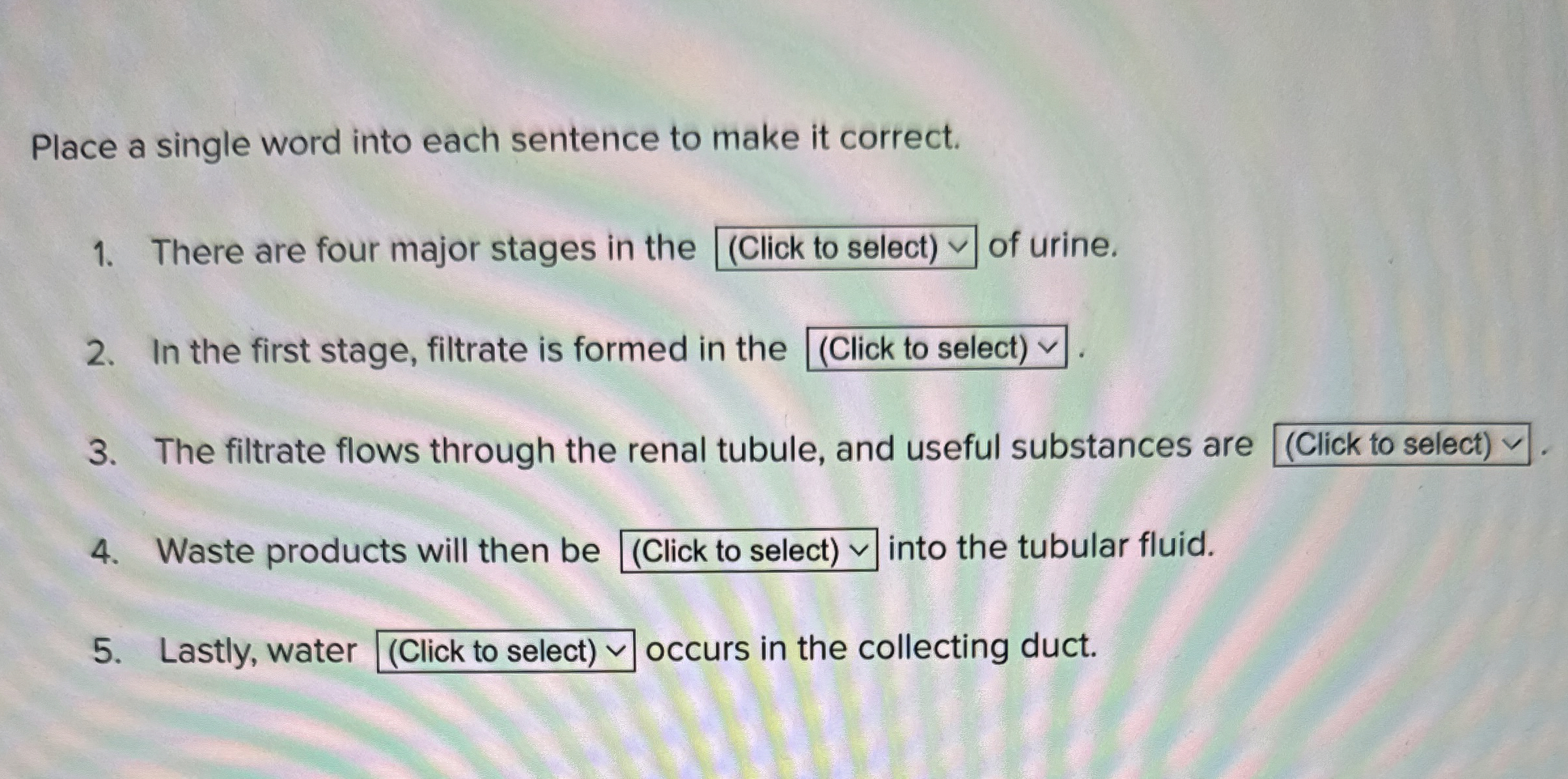 Solved Place a single word into each sentence to make it | Chegg.com