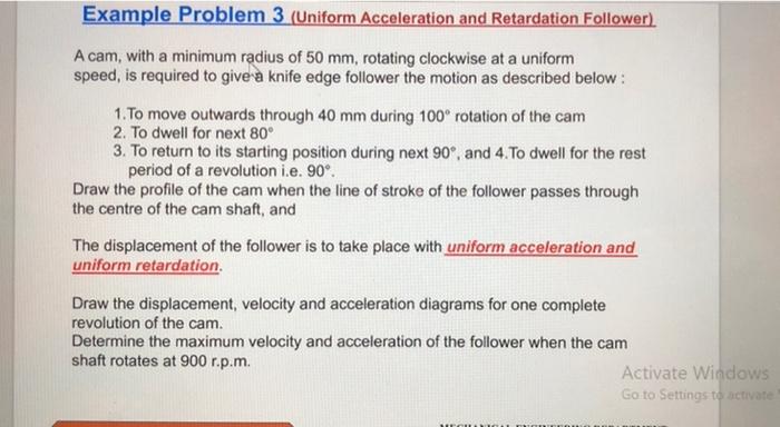 Solved Example Problem 3 (Uniform Acceleration and | Chegg.com