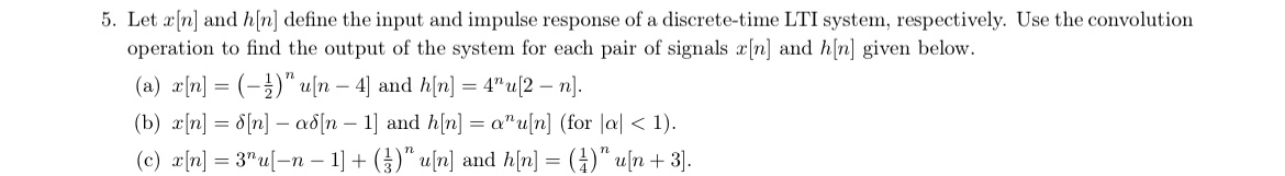 Solved Let x[n] ﻿and h[n] ﻿define the input and impulse | Chegg.com