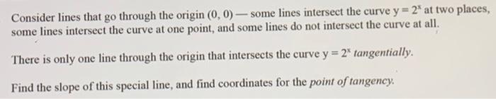 Solved Consider lines that go through the origin (0,0) - | Chegg.com