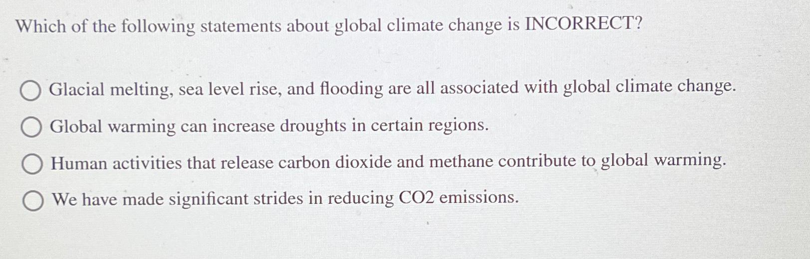 Solved Which of the following statements about global | Chegg.com