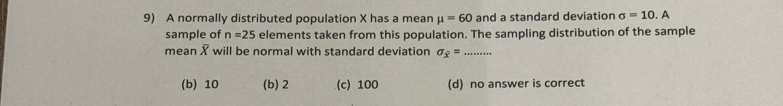 Solved A normally distributed population x ﻿has a mean μ=60 | Chegg.com