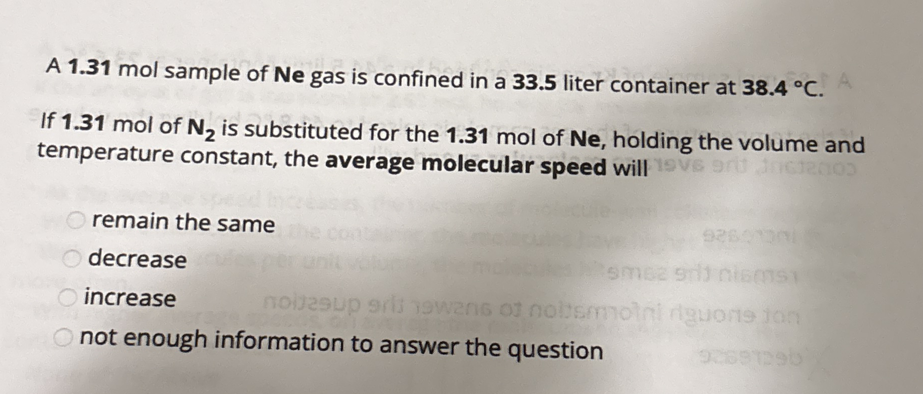 Solved A 1.31 ﻿mol sample of Ne ﻿gas is confined in a 33.5 | Chegg.com