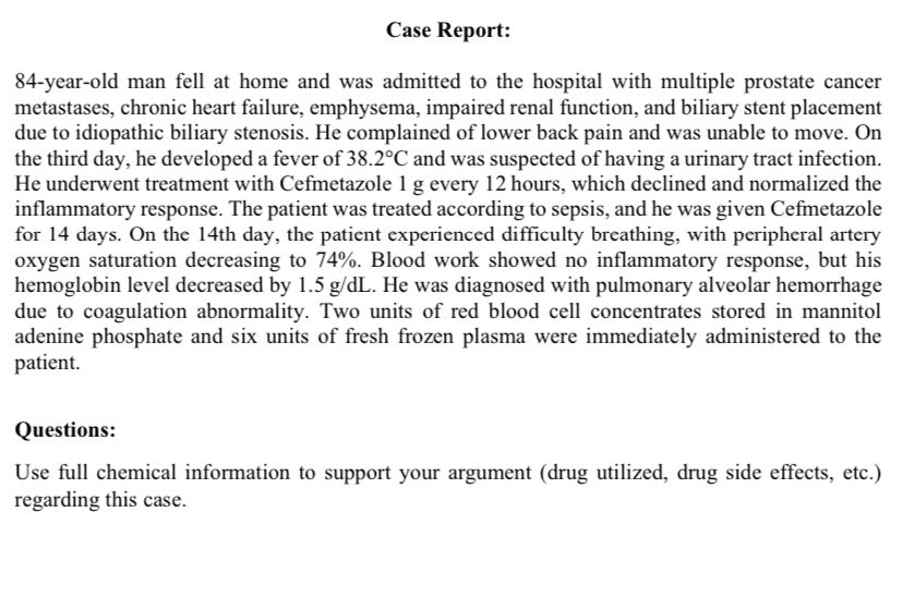 Solved Case Report:84-year-old man fell at home and was | Chegg.com