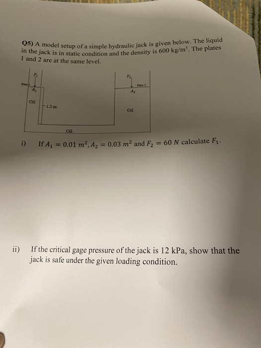 Solved in the jack is in static condition an 1 and 2 are at | Chegg.com