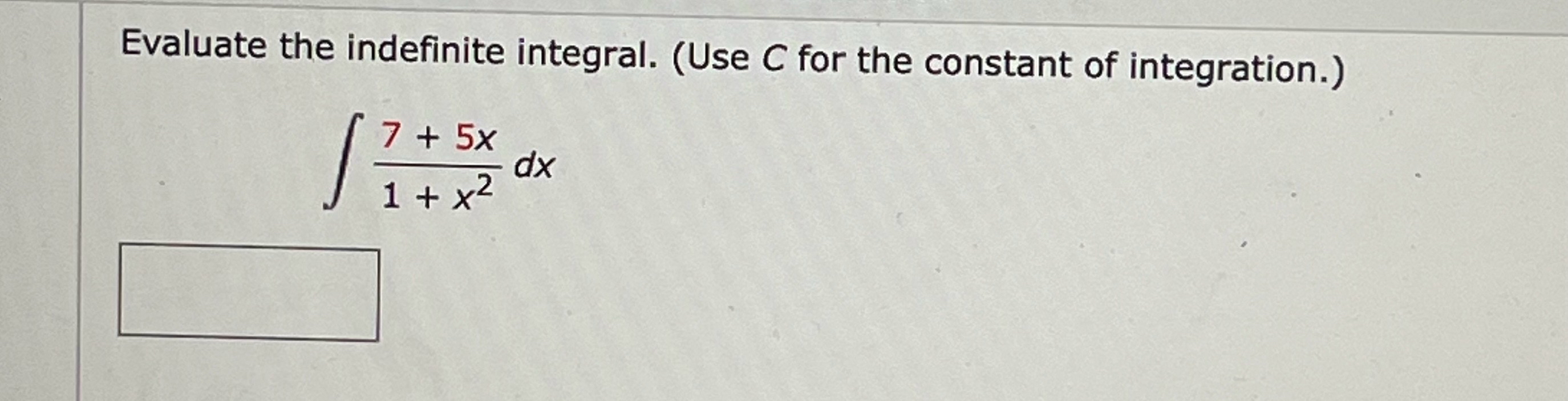 Solved Evaluate the indefinite integral. (Use C ﻿for the | Chegg.com