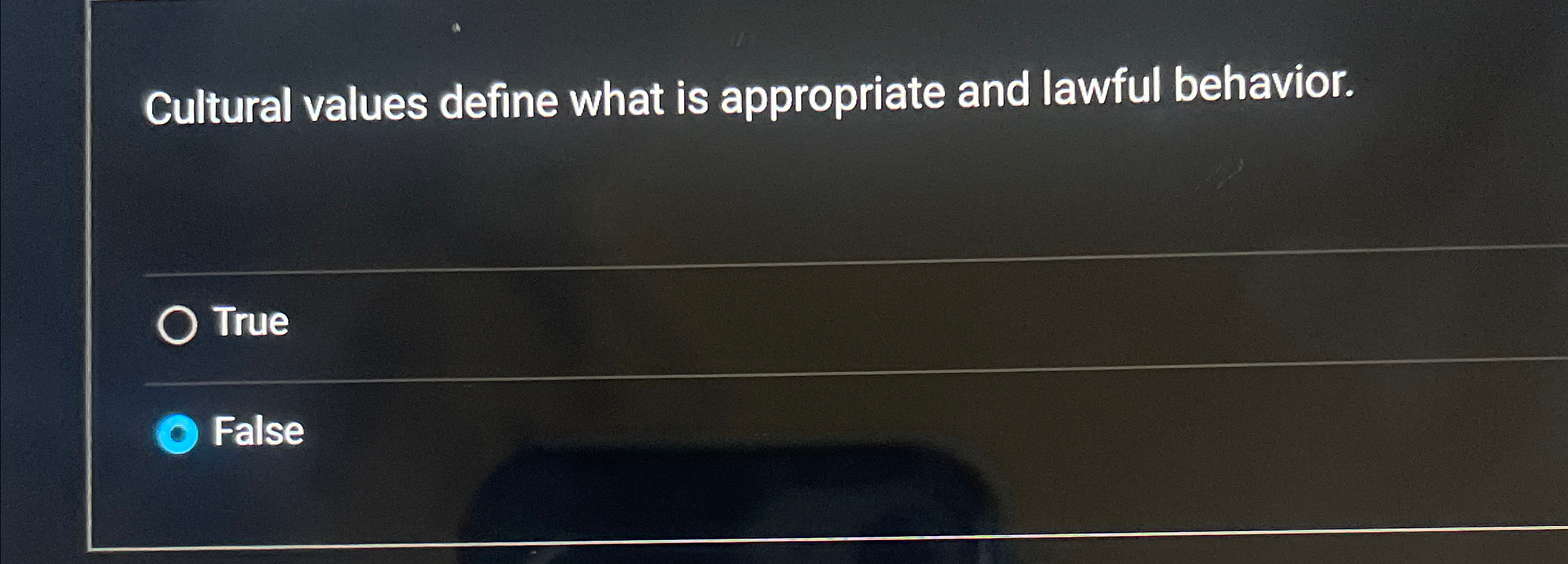 Solved Cultural values define what is appropriate and lawful | Chegg.com