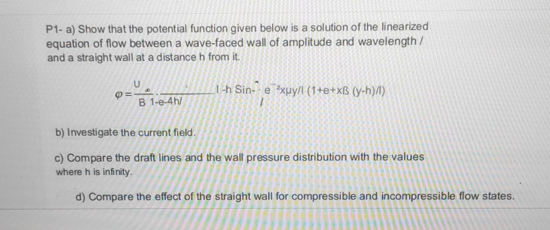 Solved P1- a) Show that the potential function given below | Chegg.com