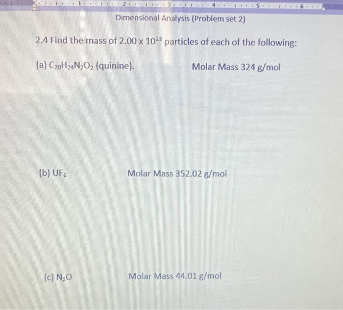 Solved 4. Dimensional Analysis (Problem set 2) 2.4 Find the | Chegg.com