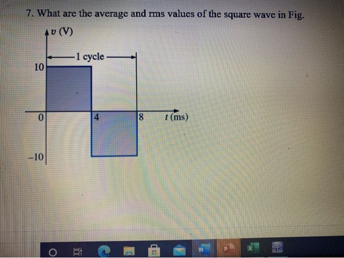 Solved 7. What are the average and rms values of the square | Chegg.com