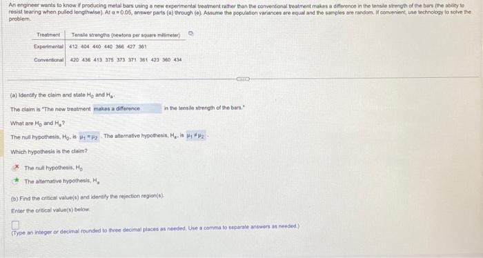 Solved problem. (a) Idencify the claim and stale H0 and Ha. | Chegg.com
