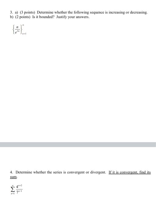 Solved 3. a) (3 points) Determine whether the following | Chegg.com