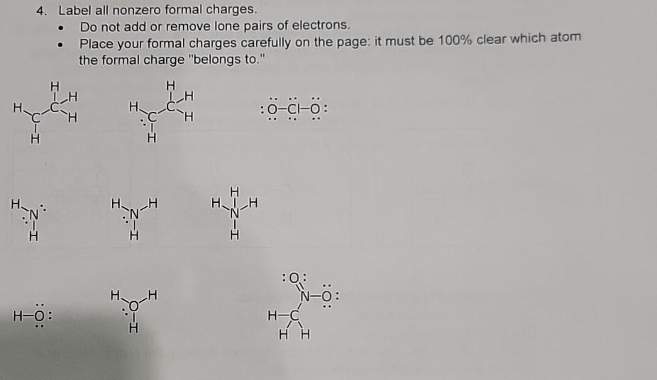 Solved Label all nonzero formal charges.Do not add or remove | Chegg.com