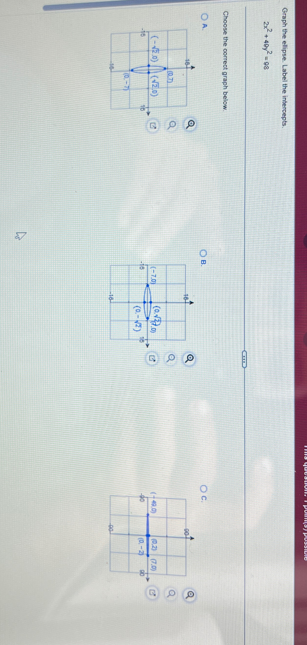 Solved Graph the ellipse. Label the | Chegg.com