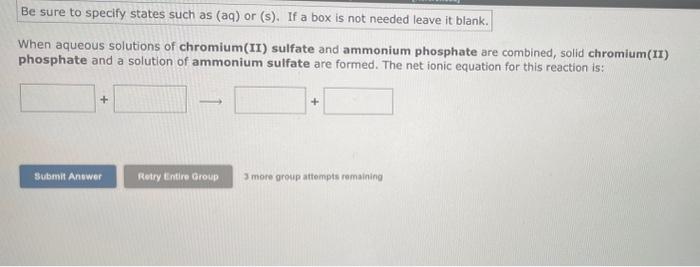 Solved When aqueous solutions of chromium(II) sulfate and | Chegg.com