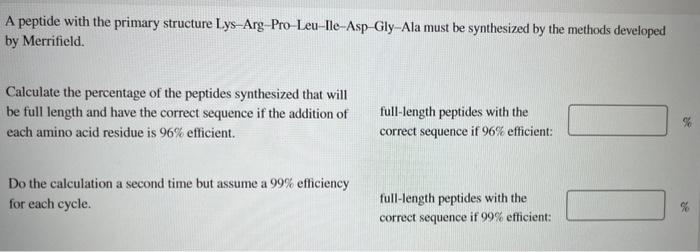 Solved A peptide with the primary structure | Chegg.com