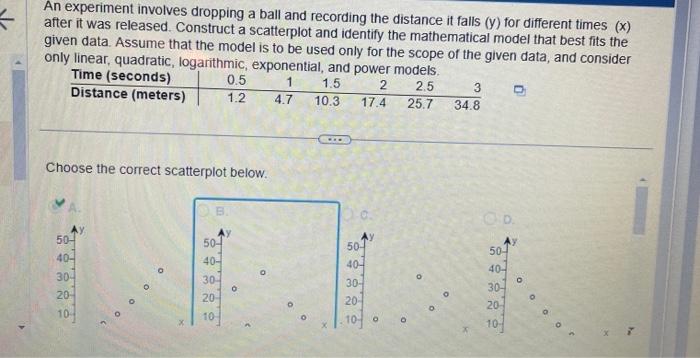 An experiment involves dropping a ball and recording | Chegg.com