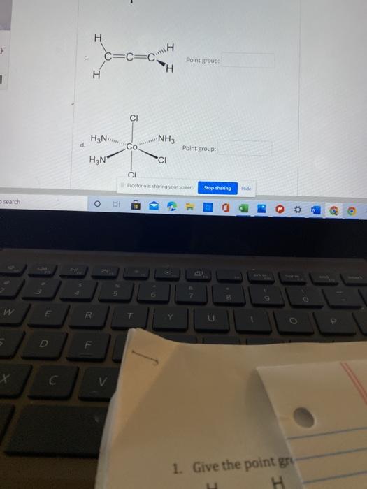 Solved 6. Identify the point group of each of the following | Chegg.com