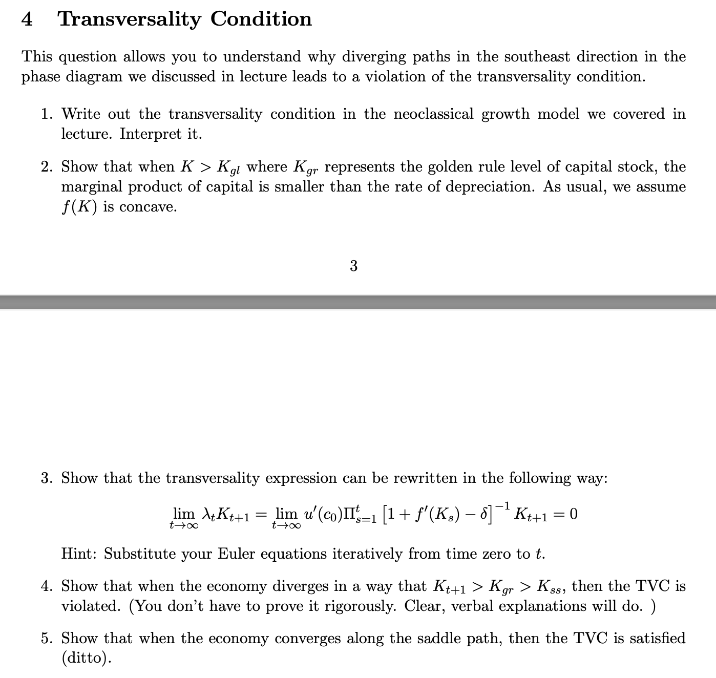 Solved 4 ﻿Transversality ConditionThis question allows you | Chegg.com