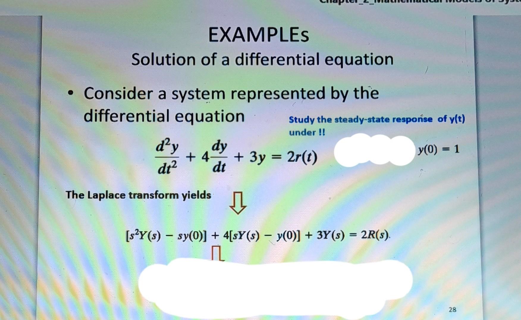 Solved EXAMPLES Solution of a differential equation o | Chegg.com