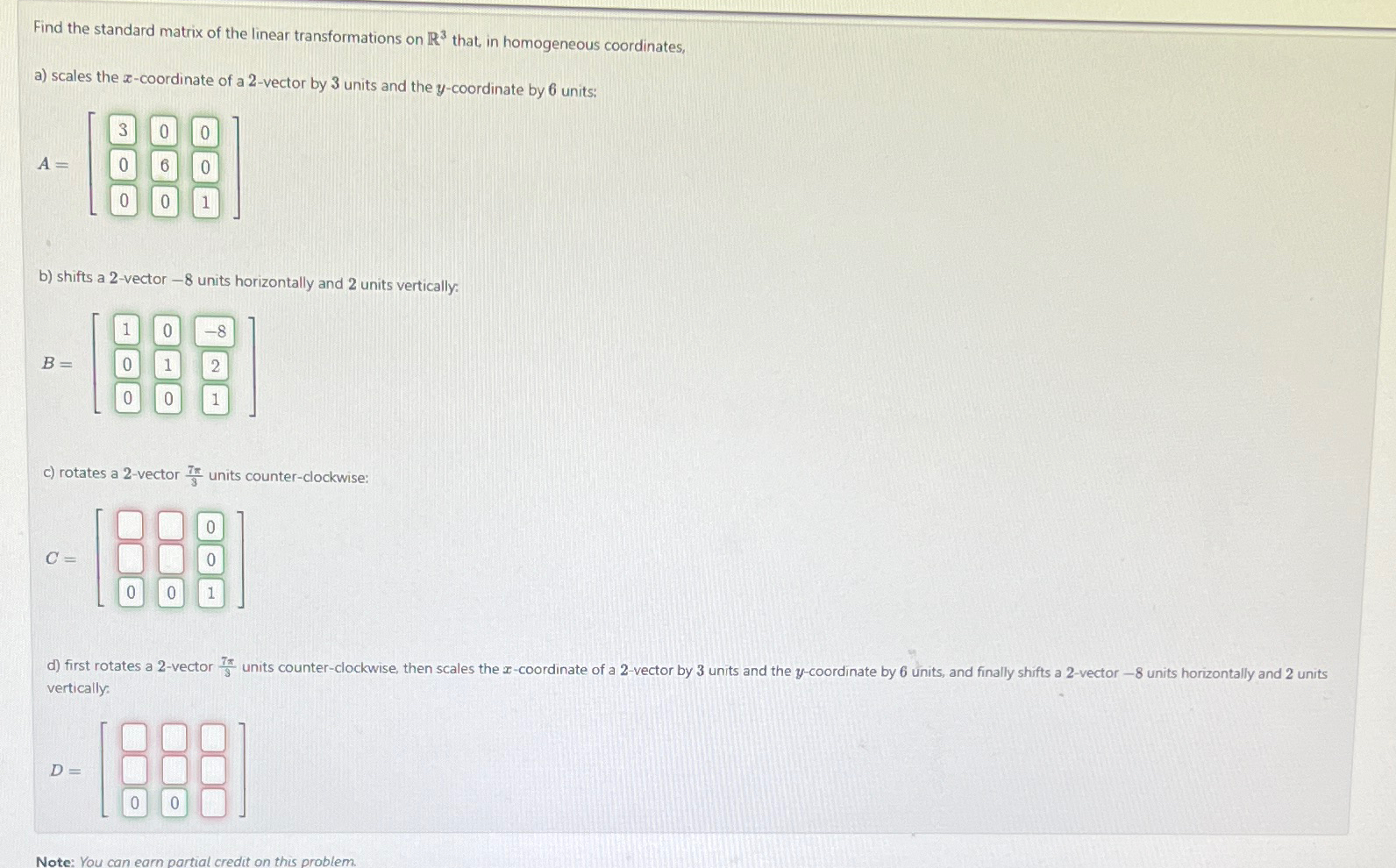 Solved Find the standard matrix of the linear | Chegg.com