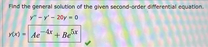 Solved Find the general solution of the given second-order | Chegg.com