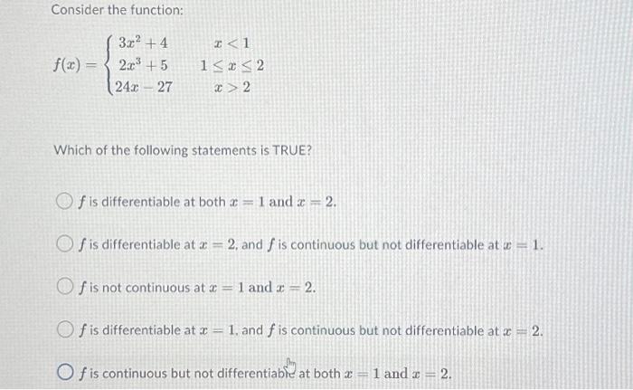 Solved Consider the function: f(x) = 3x² +4 2x³ +5 24x27 x