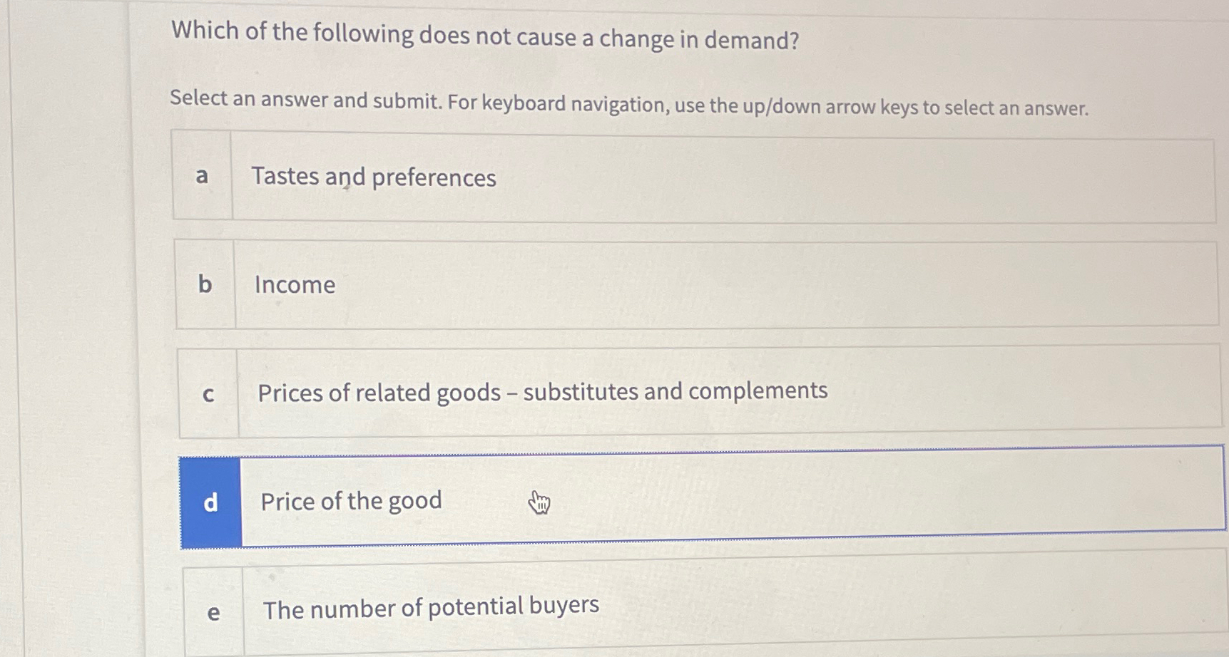 Solved Which of the following does not cause a change in | Chegg.com