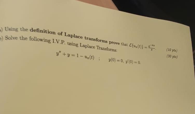 Solved Using the definition of Laplace transforms prove that | Chegg.com