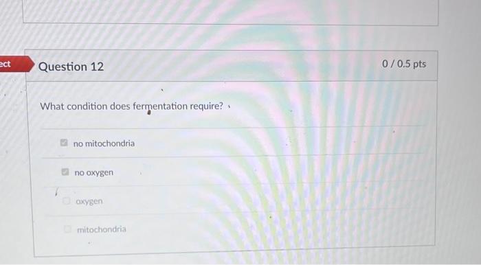 Solved What Condition Does Fermentation Require No 5301