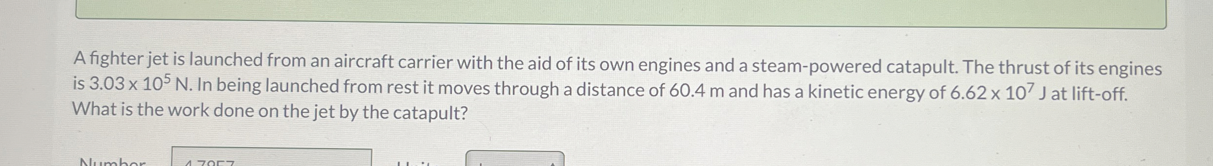 Solved A fighter jet is launched from an aircraft carrier | Chegg.com