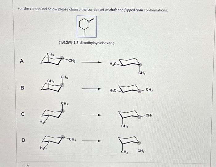 Solved For the compound below please choose the correct set | Chegg.com
