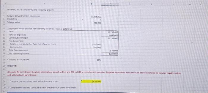 Solved show forumals for each yellow spot. Need formulas | Chegg.com