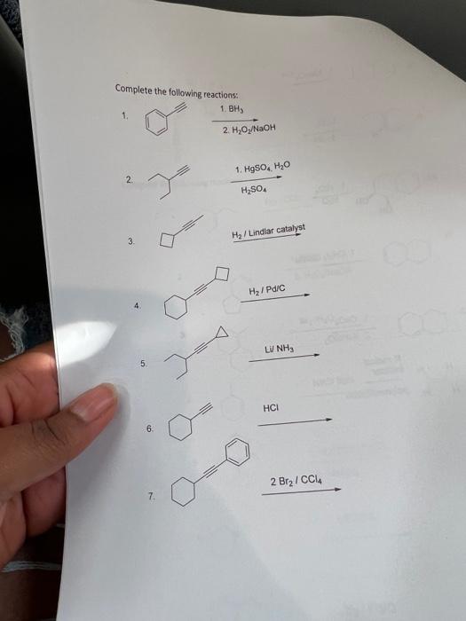 Solved Complete the following reactions: 1. 2. H2O2NaOH 1. | Chegg.com