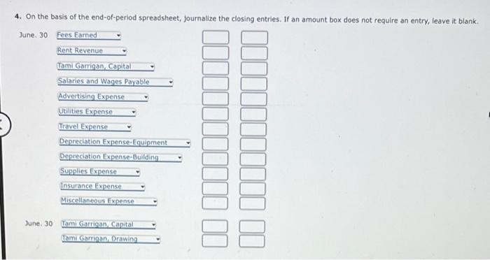 Solved 4. On the basis of the end-of-period spreadsheet, | Chegg.com