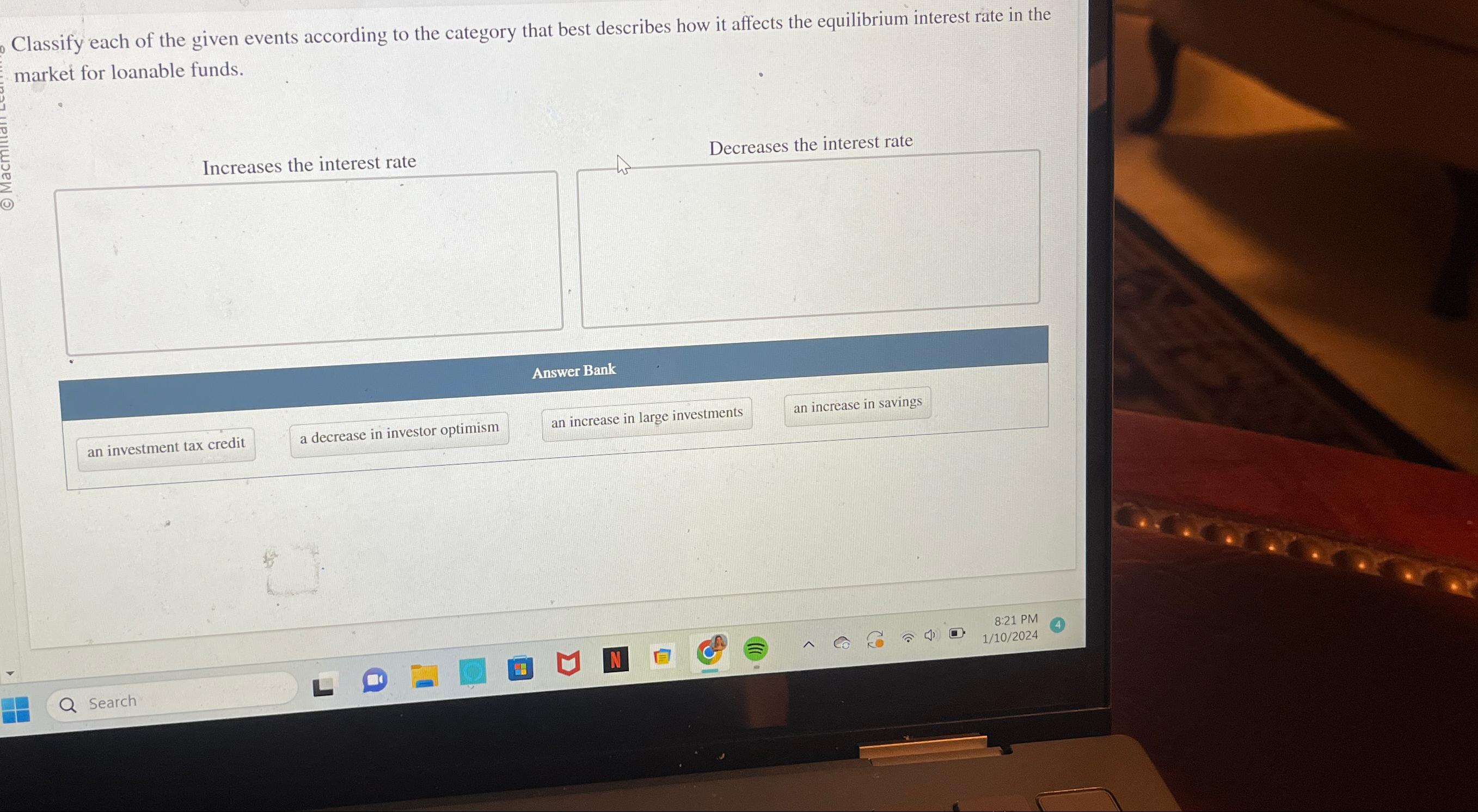 Solved Classify each of the given events according to the | Chegg.com