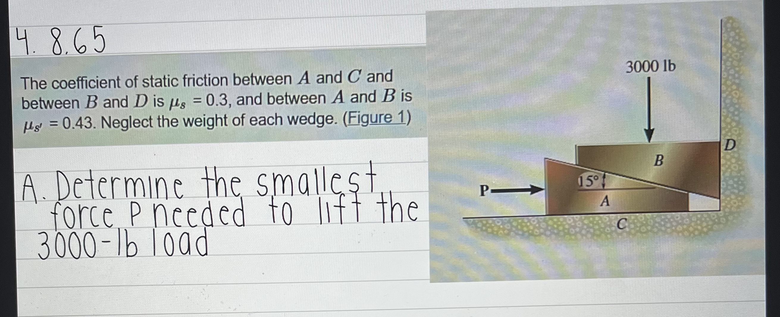 Solved 8.65The coefficient of static friction between A and | Chegg.com
