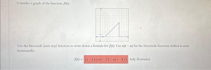 Solved Consider a graph of the function f(t) : Use the | Chegg.com