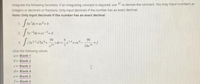 Solved Integers or decimais or fractions. Only input | Chegg.com